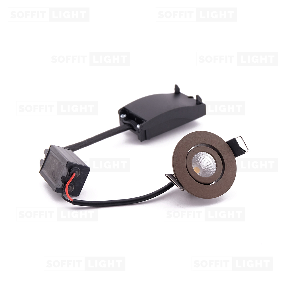 Dark Brown 1W 4000K Recessed LED Light - Soffit-light.com